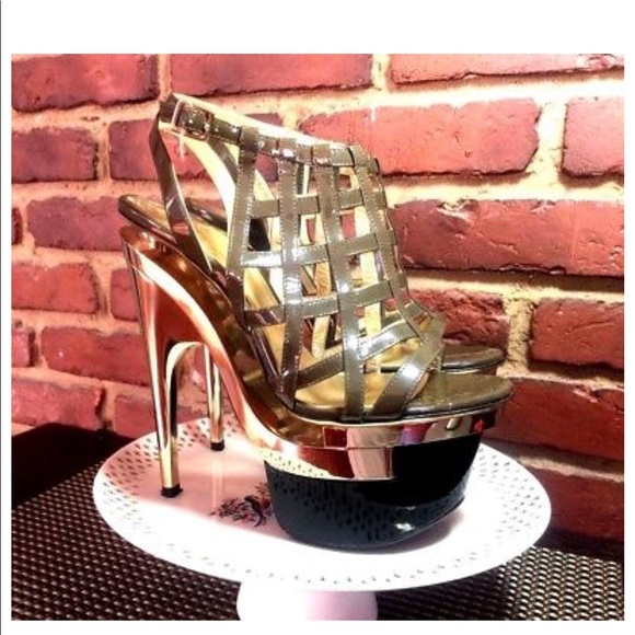 Versace | Shoes | Versace Gold Triple Platform Sandal | Poshmark